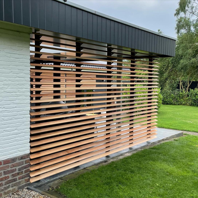 lamellen hout | Vast kantelbaar | Veldman Zonwering